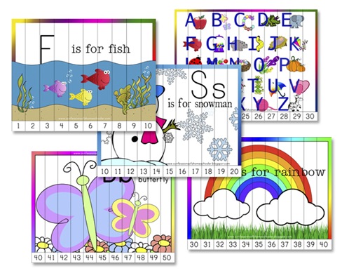 K4 Curriculum ~ Number Order Puzzles 1-50 - Confessions of a Homeschooler